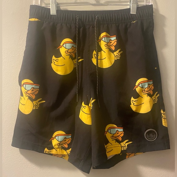Neff | Swim | Mens Neff Stylish Black Rubber Duck Swimming Trunks Size ...